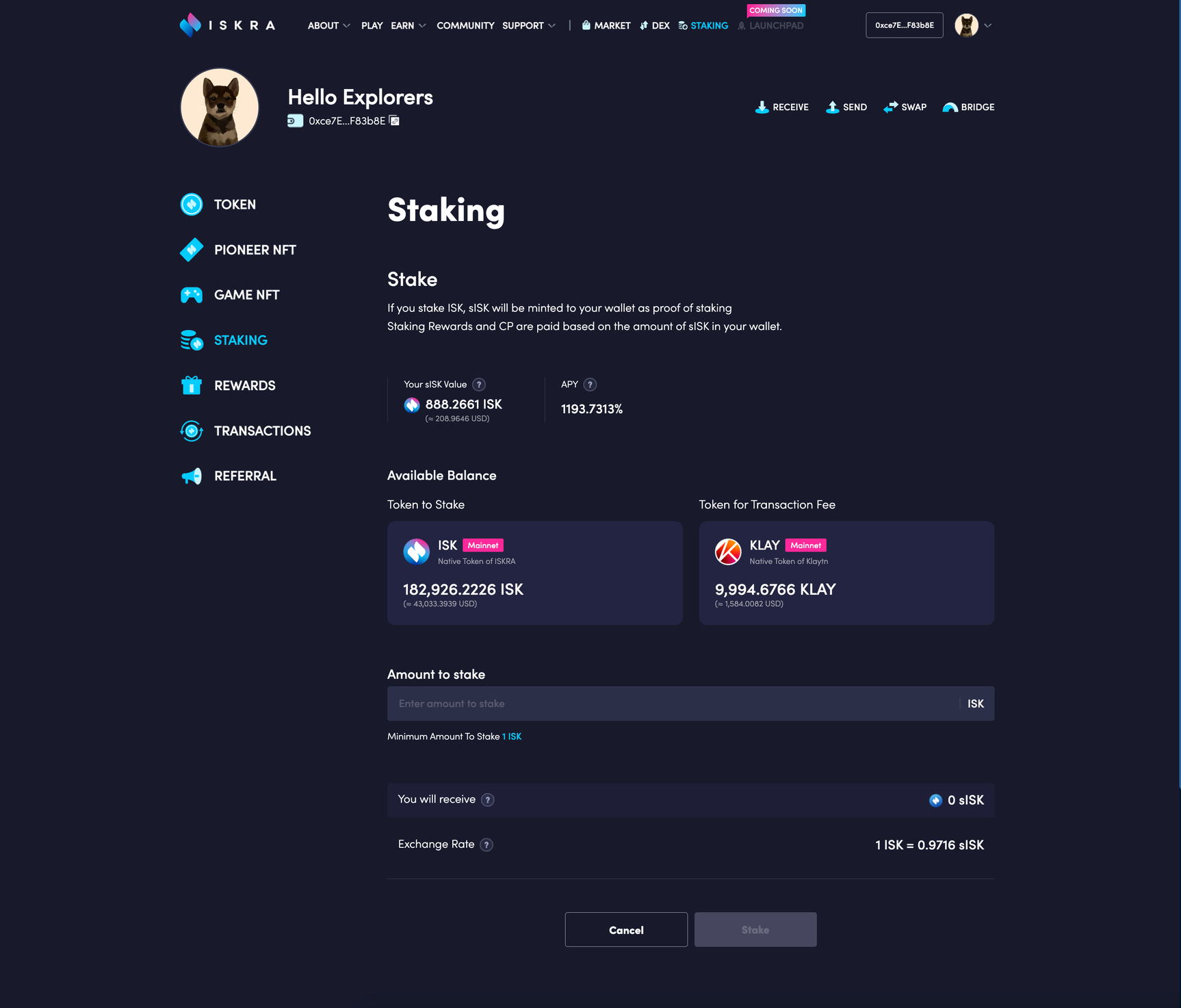 Stake and Unstake Guide – Iskra Help Center